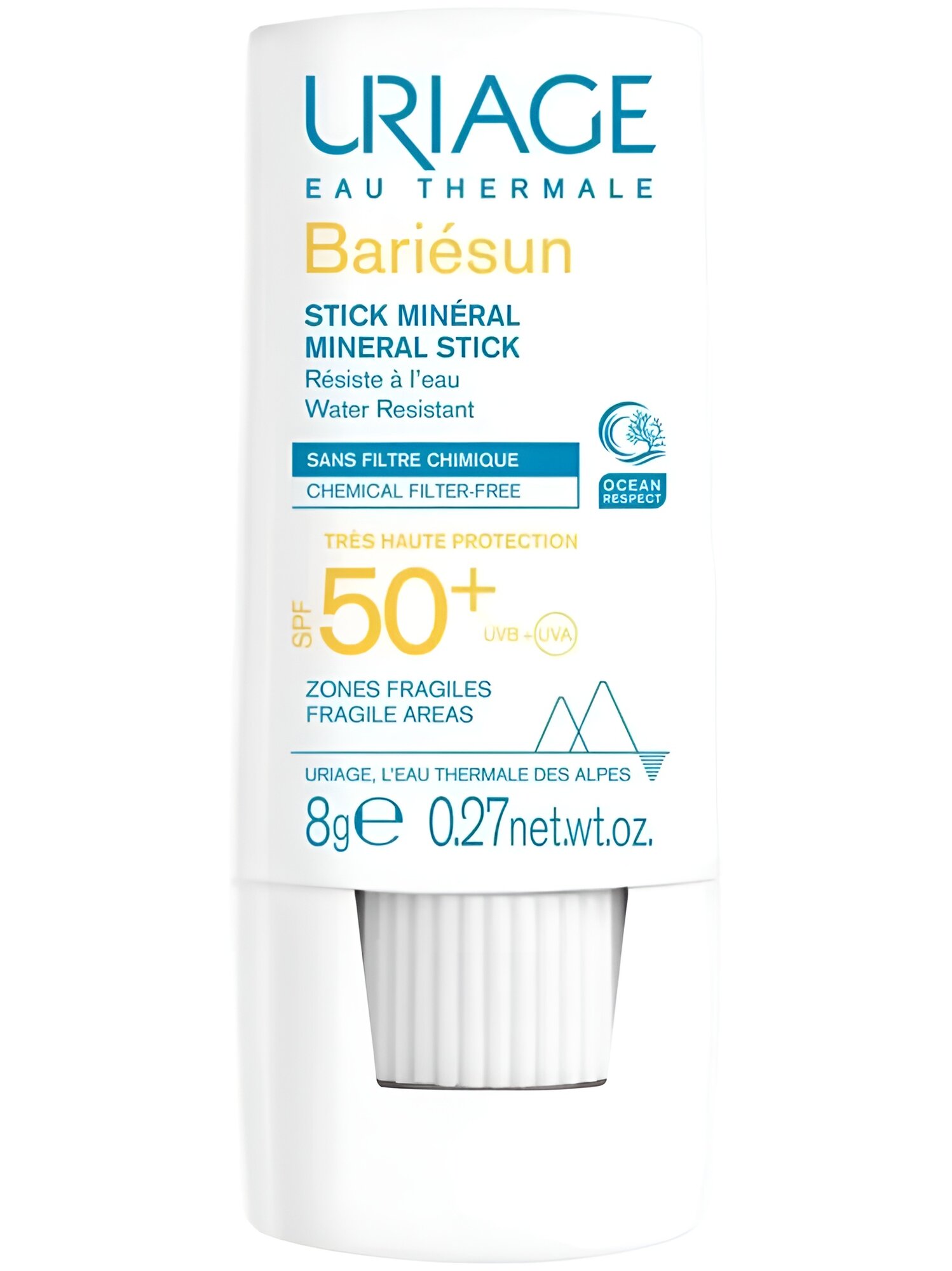 Солнцезащитный стик Uriage Bariésun, SPF 50+, минеральный, 8 грамм