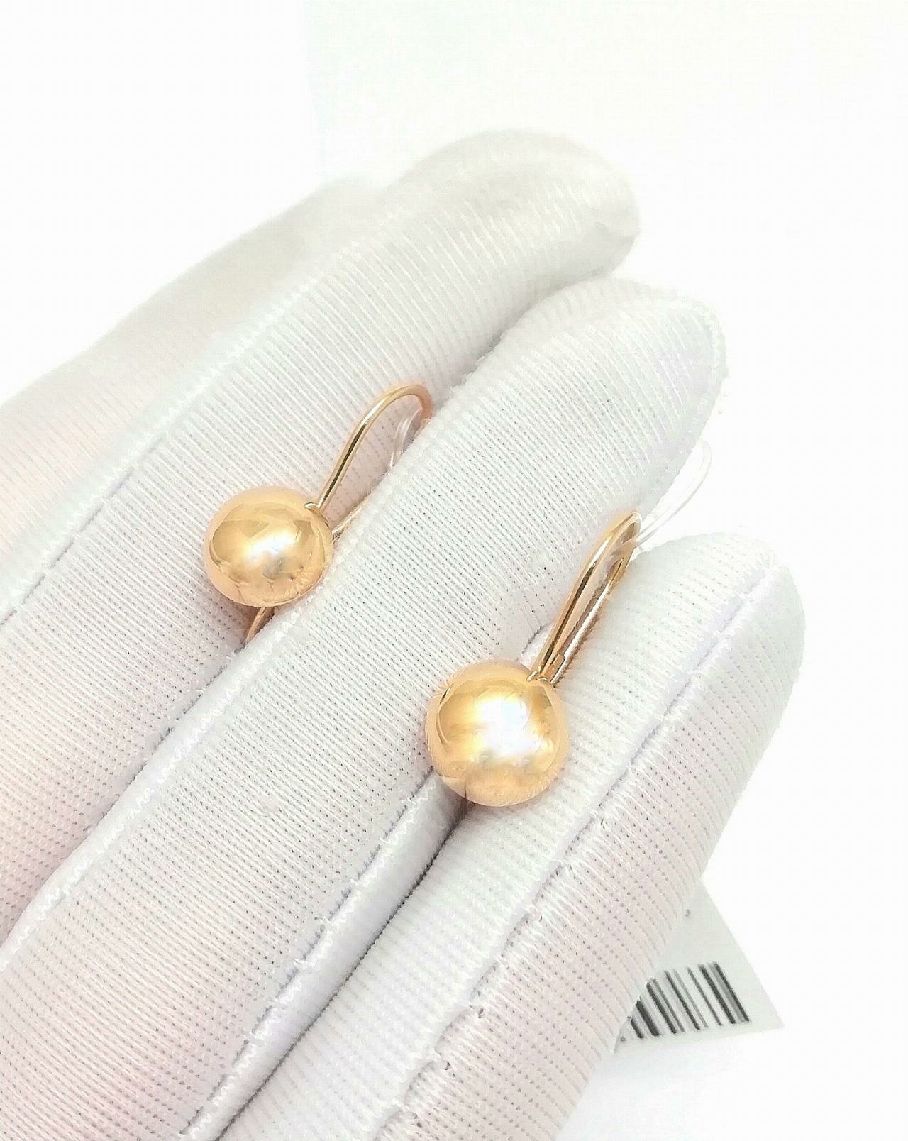 Серьги, красное золото, 585 проба