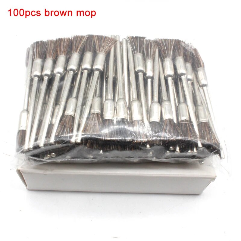 100шт коричневые абразивные щетки для Dremel