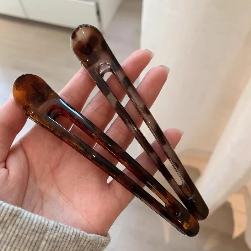 2 шт, большие леопардовые длинные акриловые заколки для волос для женщин, зажим в виде утконоса, заколки для волос с челкой, заколки для волос для девочек, сексуальные аксессуары для волос