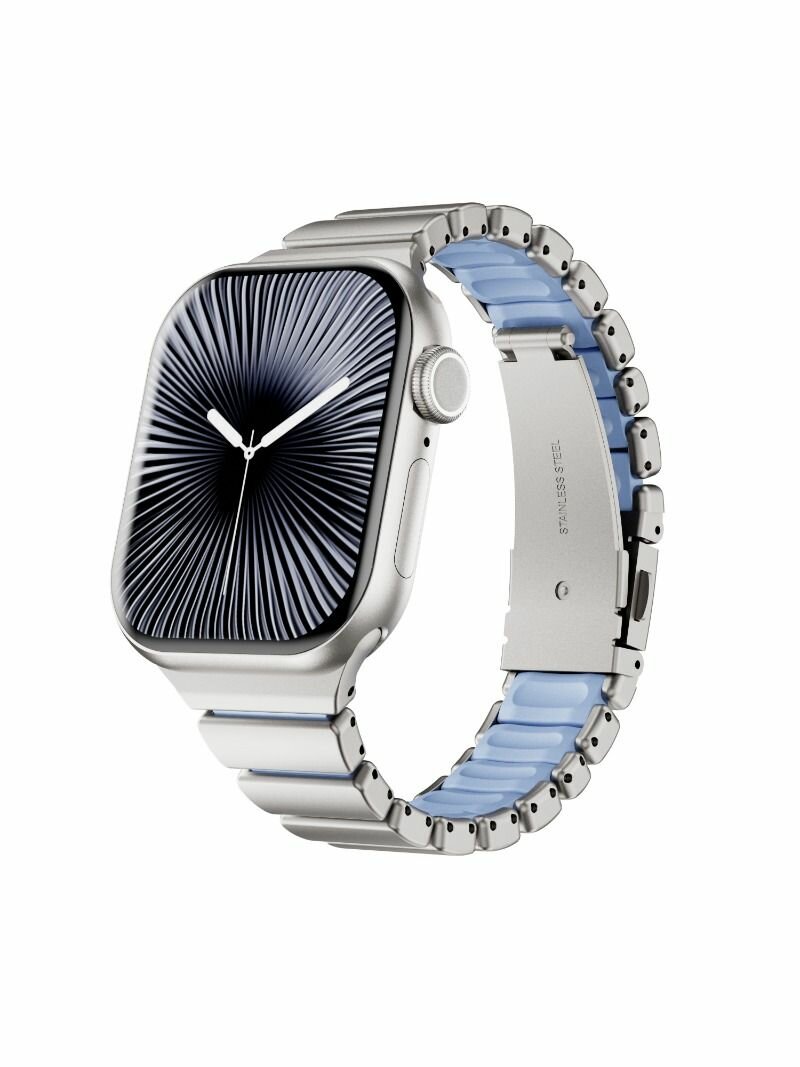 18 мм ремень для Apple Watch Series 11/10 42 мм 9 8 7 6 41 мм 40 мм 38 мм титановый силиконовый ремень роскошный браслет