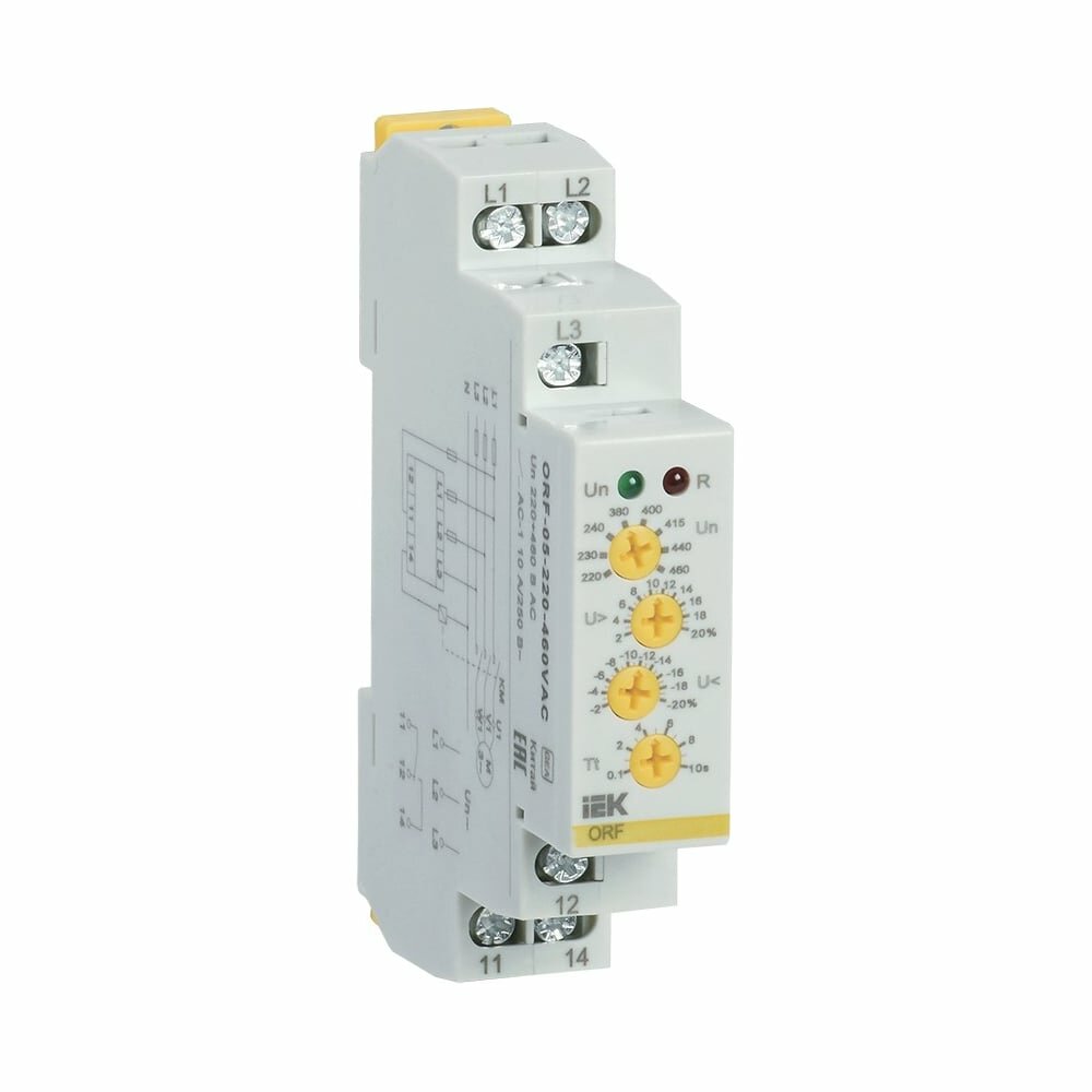 Реле фаз IEK ORF 05. 3фазы 220-460В AC ORF-05-220-460VAC