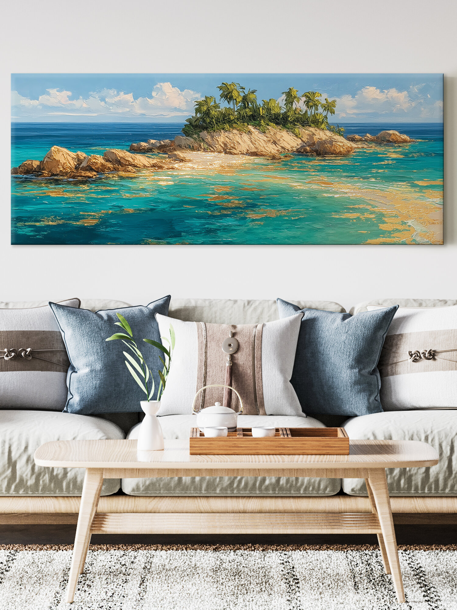 Картина Postermarket "Морской пейзаж" на холсте с подрамником 45 х 115 см