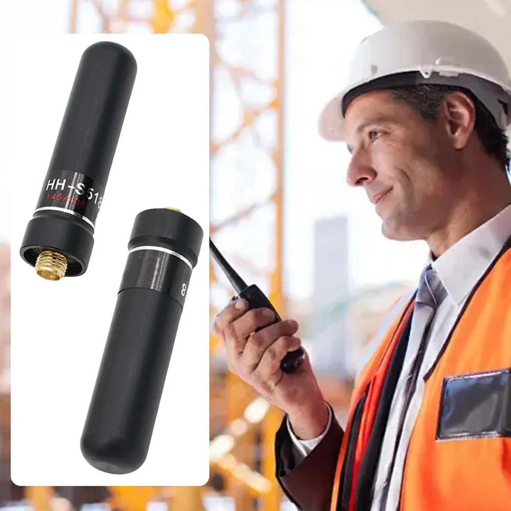 Короткая резиновая антенна HH-S518 для УКВ/ДМВ диапазонов, разъём SMA-мама