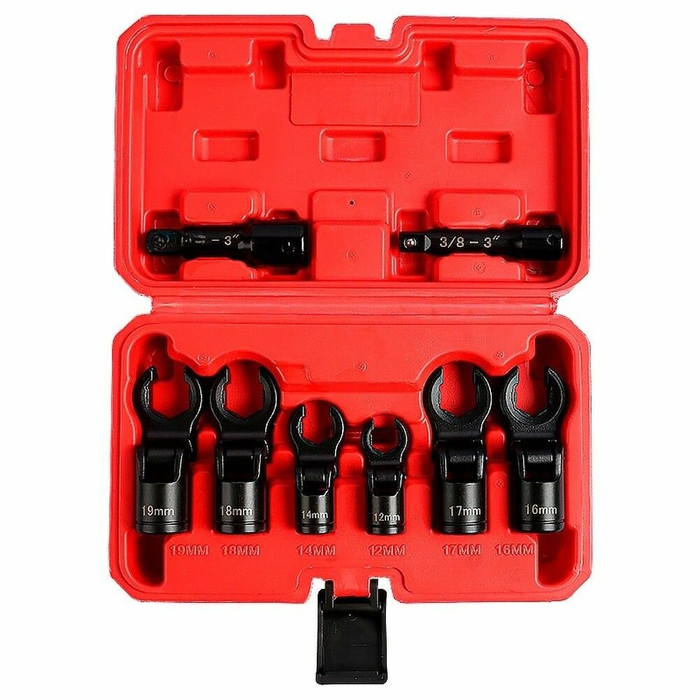 Набор Гаечных Ключей С гибкой Головкой из 8 частей для Ремонта Масляных труб двигателя от 12 мм до 19 мм