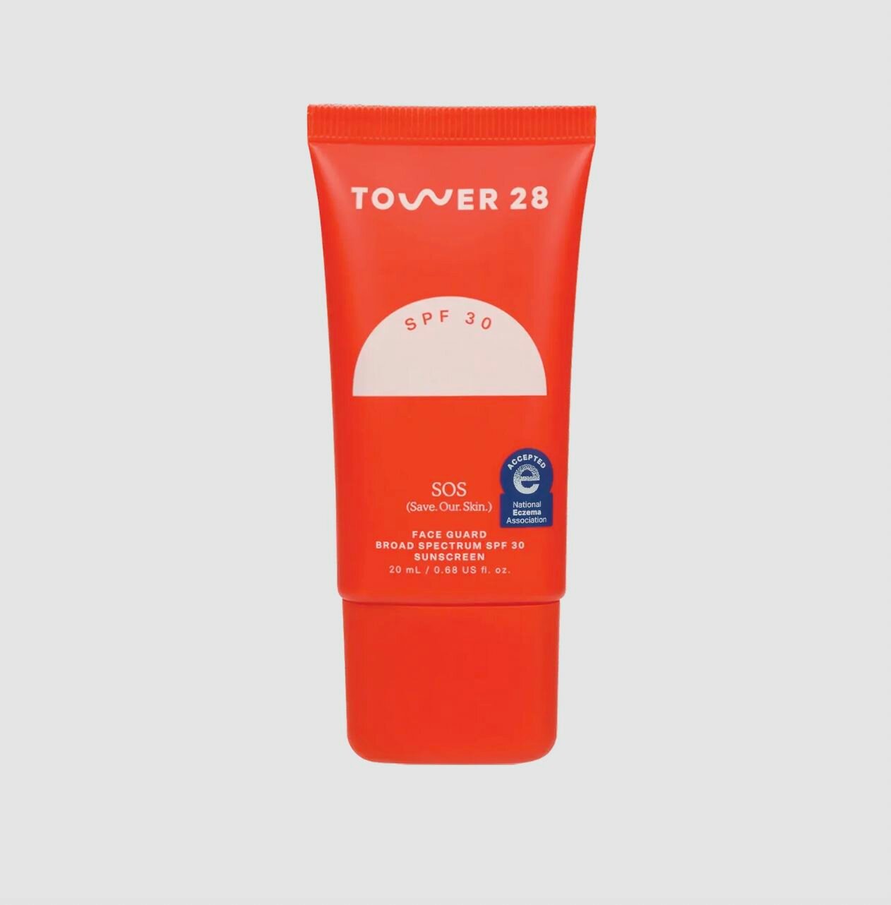 Tower 28 Beauty тревел Легкий минеральный солнцезащитный крем для чувствительной кожи лица SPF 30 SOS FaceGuard SPF30 Sunscreen PA+++ 20ml