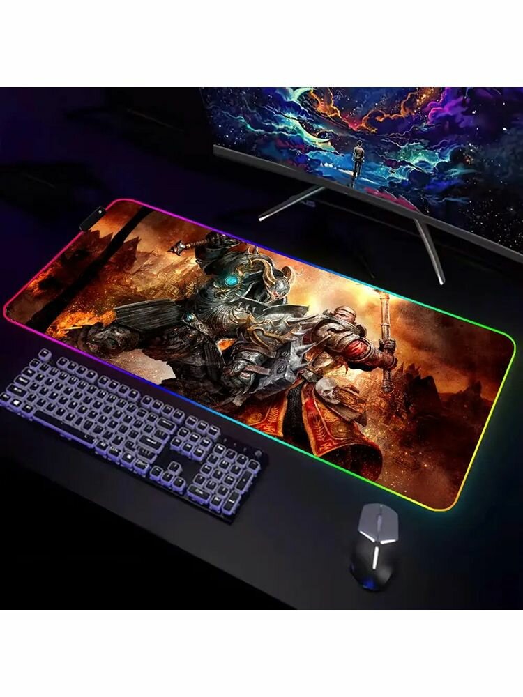 Коврик для мыши "Warhammer 40K", RGB LED, каучуковое основание