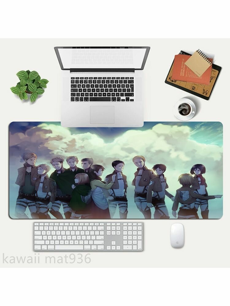 Attack on Titan Ковер, закрывающий края рабочего стола ноутбука, масштабная игровая атака, размер 40x90xxl