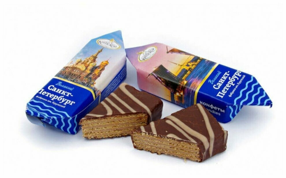 Конфеты вафельные Великий Санкт-Петербург, 1кг, фабрика им. Крупской