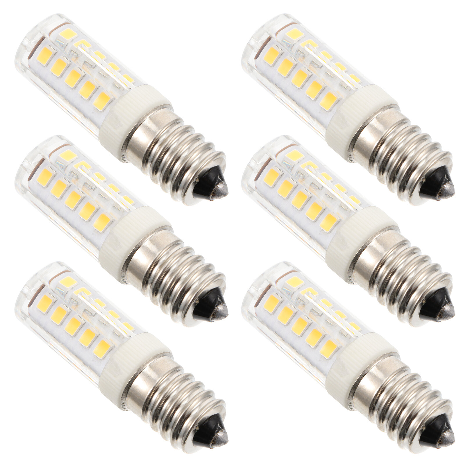 Лампочка для кухонной вытяжки, швейной машины, с цоколем E14, 220 В, 3 Вт, светодиодная лампочка типа "кукуруза", маленькая светодиодная лампочка для холодильника, 6 шт. (3 Вт, теплый белый свет)