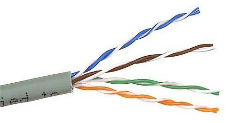 Кабель информационный Lanmaster категория 5E, UTP, 4 пары, 25AWG PVC, внутренний, 305 м, серый (TWT-5EUTP-XS)