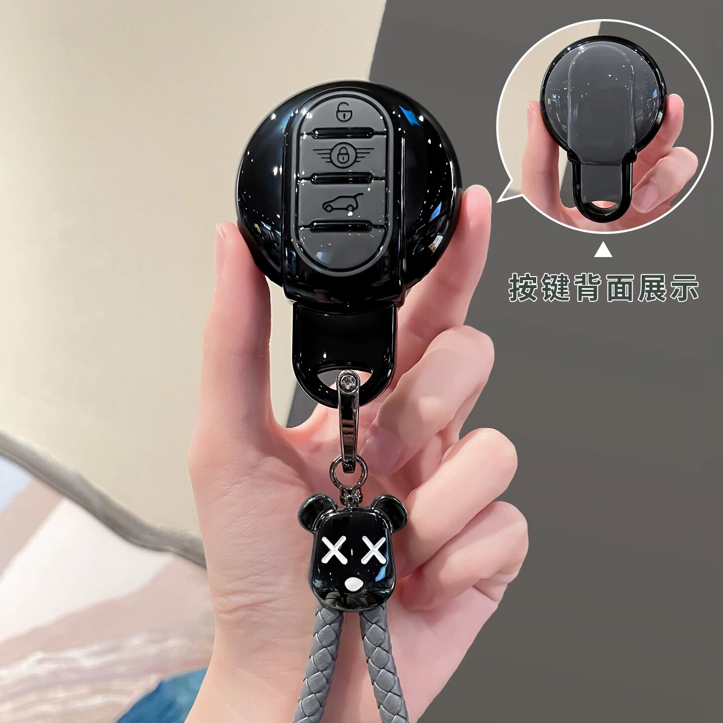 Чехол для ключей BMW MINI COOPER, MINI CLUBMAN, MINI COUNTRYMAN — премиум-класс, для мужчин и женщин 【Стиль D】Глянцевый