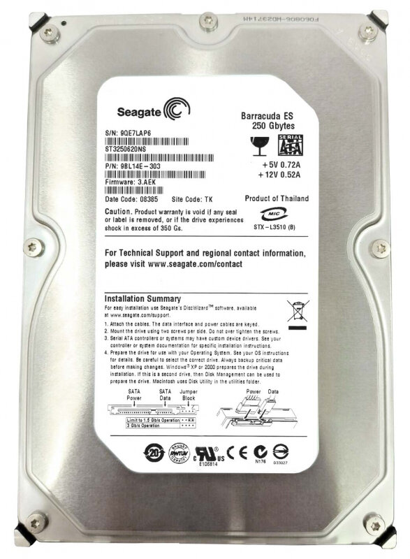 Жесткий диск Seagate ST3250620NS 250Gb SATAII 3,5" HDD