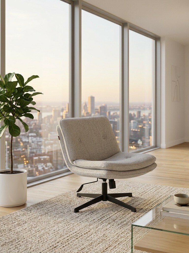 Кресло для отдыха лаунж TetChair с вращением на 360 градусов, велюр/букле, шейп серый