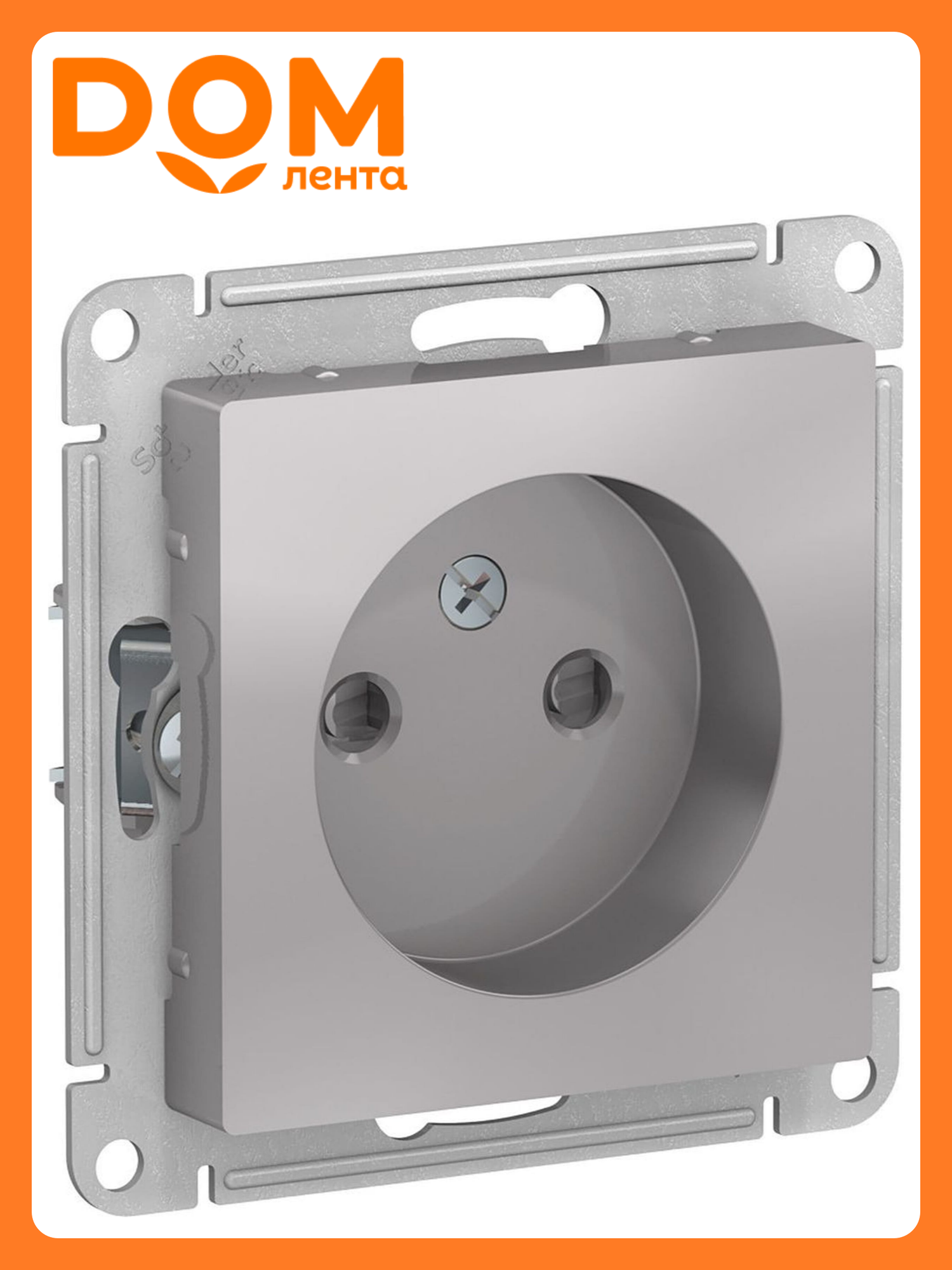 Розетка Schneider Electric "AtlasDesign" ATN000349, с защитными шторками, IP20, цвет серебристый