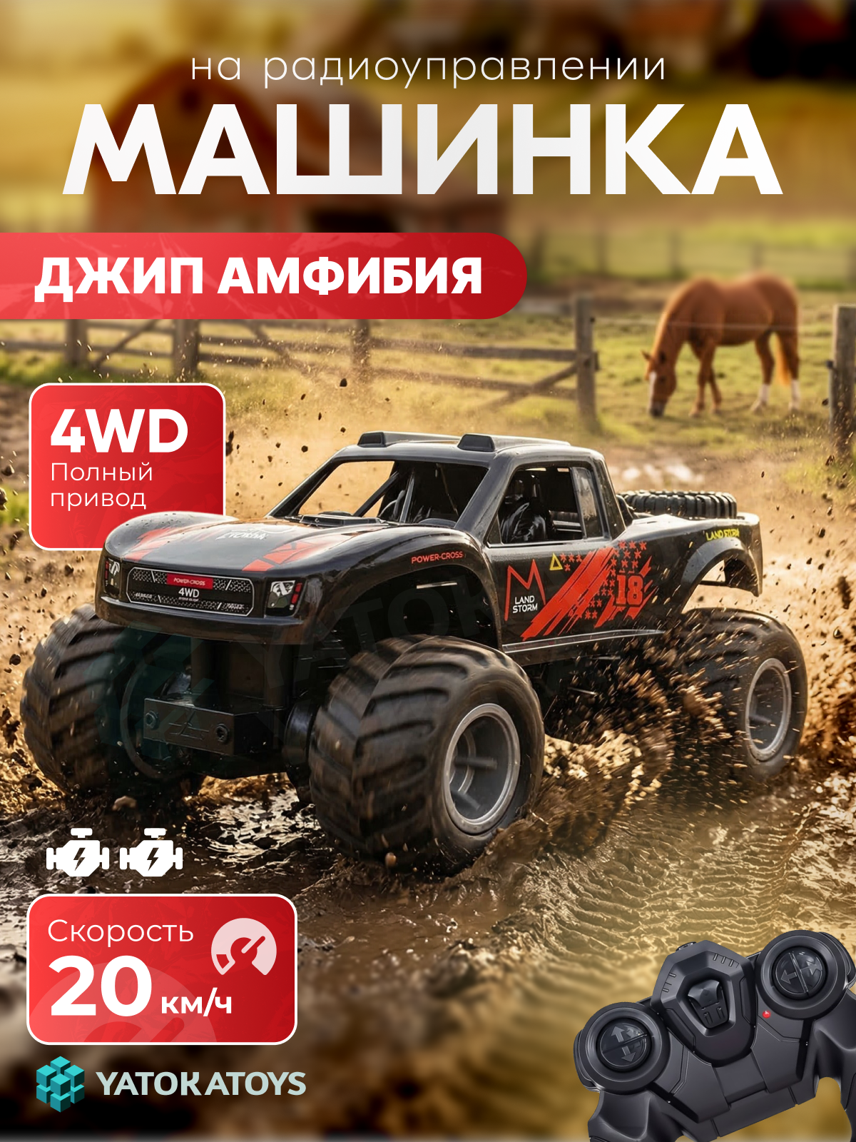 Машинка на пульте управления / Вездеход на радиоуправлении / Джип для дрифта