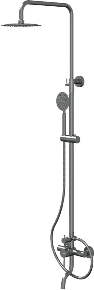 Душевая система Knotlor Streamline SS-06 200 мм, со смесителем, нержавеющая сталь