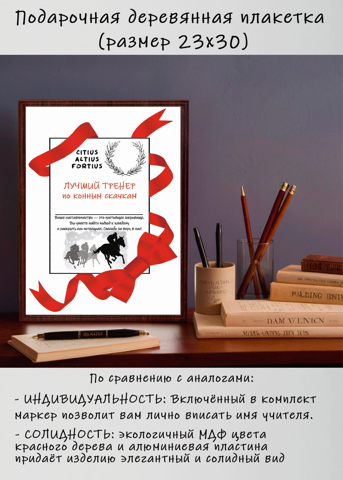 Плакетка Тренер по конным скачкам