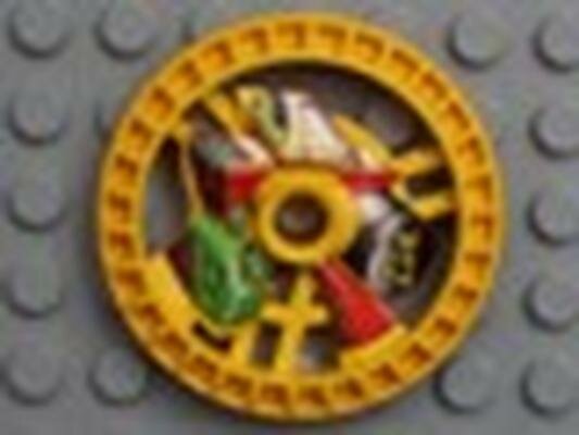 Деталь Lego 32352pb01 Technic, Disk 5 x 5 - RoboRider Talisman Wheel, Fuel Mold with Robot Pattern