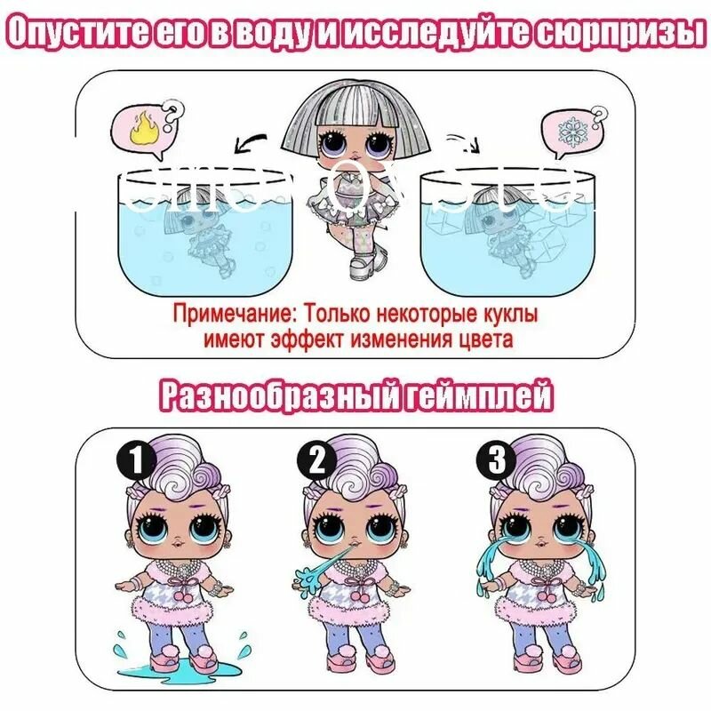 Кукла LOL Surprise случайная с аксессуарами водные эффекты подарок девочкам 3+ лет игрушка — фото 1