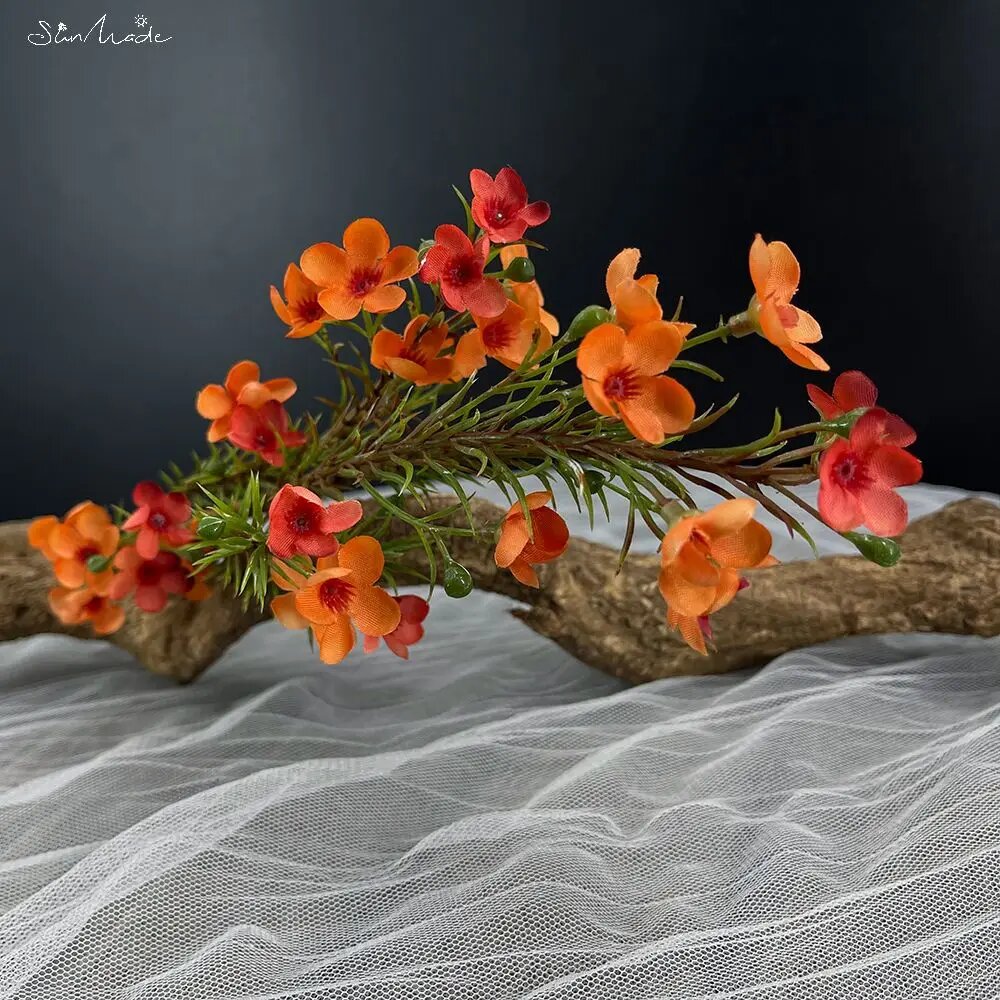 Искусственные цветы SunMade, оранжевые, Orange Red