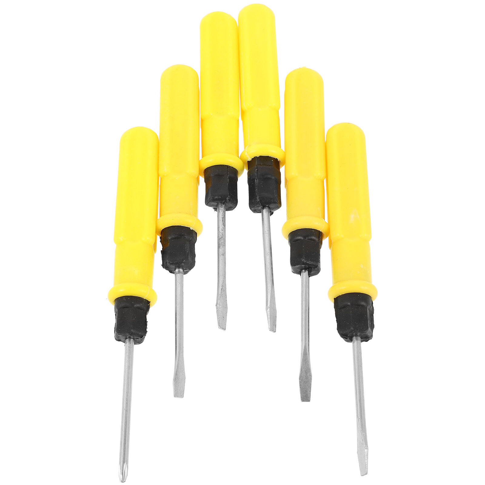 Набор из 10 предметов: бытовая отвертка, плоская отвертка, крестовая отвертка и универсальная отвертка.