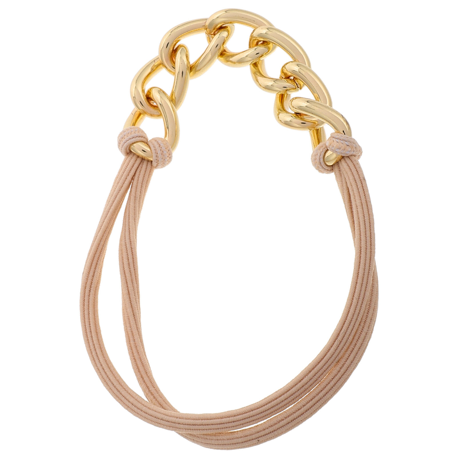 Резинка-цепочка из металла, гальванизированная резинка для волос, повязка на голову, браслет, ободок (скрученный стиль - золото (высококачественное гальваническое покрытие))