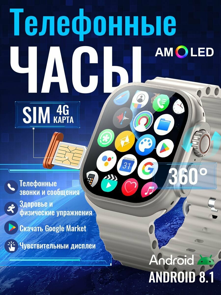 Tooluck Смарт-часы Смарт-часы для мужчин и женщин с пульсометром, фитнес-трекер, шагомер, уведомления, совместимые с iOS и Android, 46mm, 4G-часы-автономная система