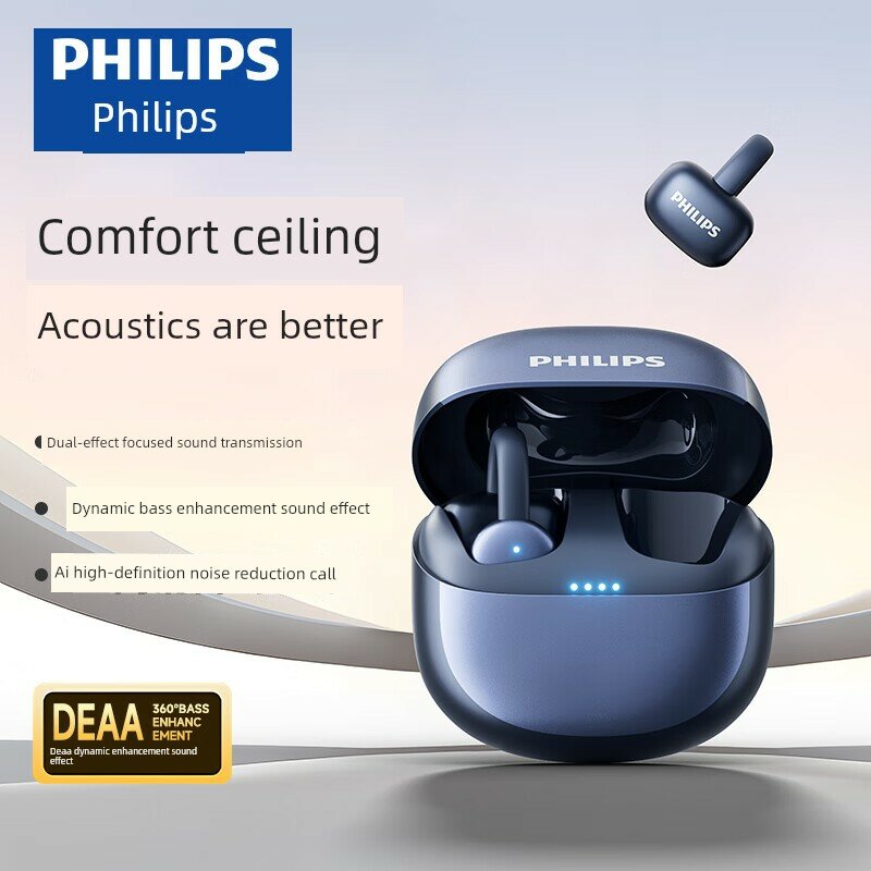 Philips TAT4469 беспроводные вкладыши Bluetooth с шумоподавлением, долгим сроком службы батареи, синие
