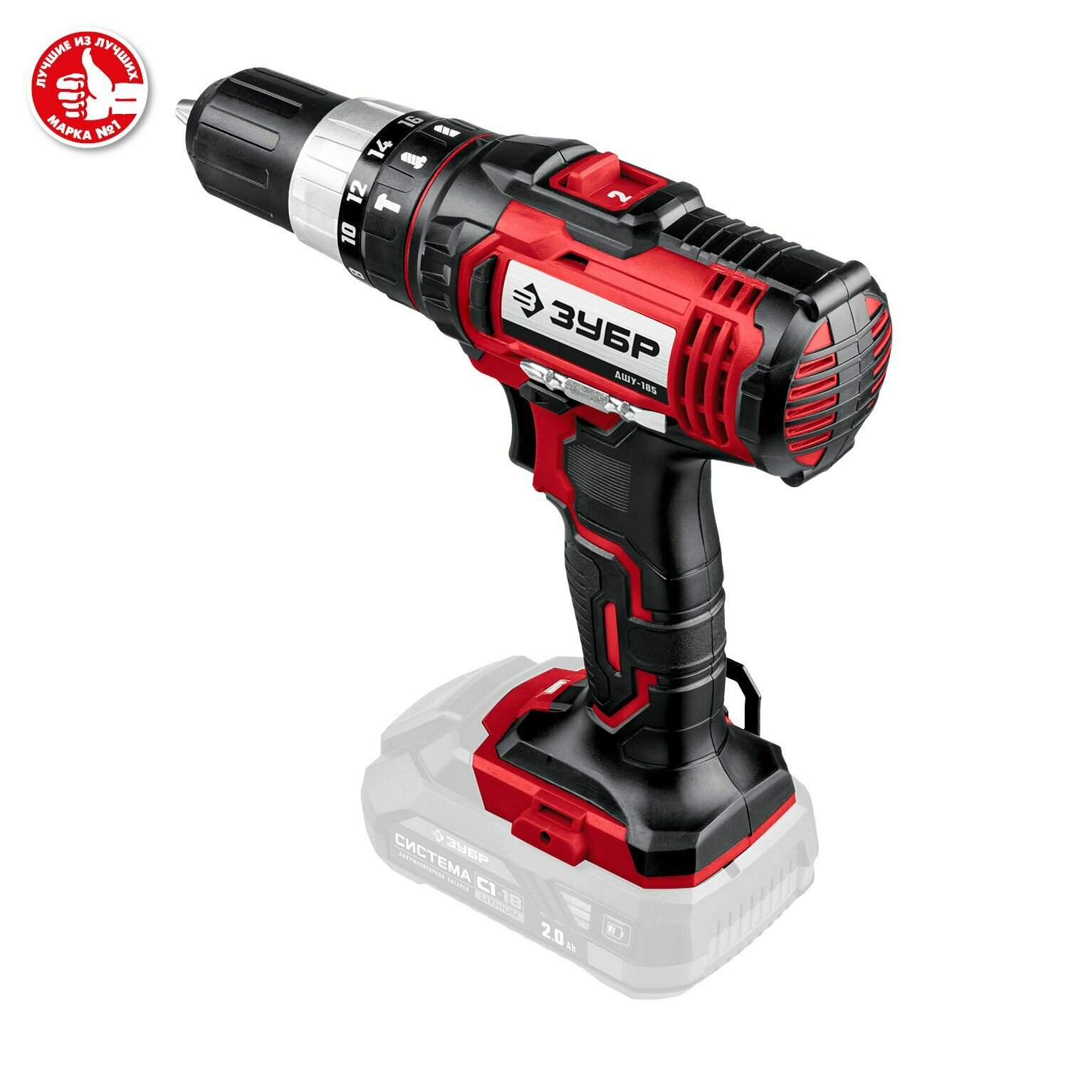ЗУБР С1-18, 18 В, 40 Н м, без АКБ, ударная дрель-шуруповерт (ДШУ-185)