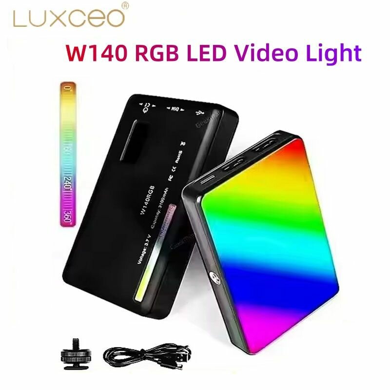 Видеосвет LUXCEO W140 RGB LED от 2500 до 9000K Полноцветный видеосвет Диммируемый карманный панельный светильник