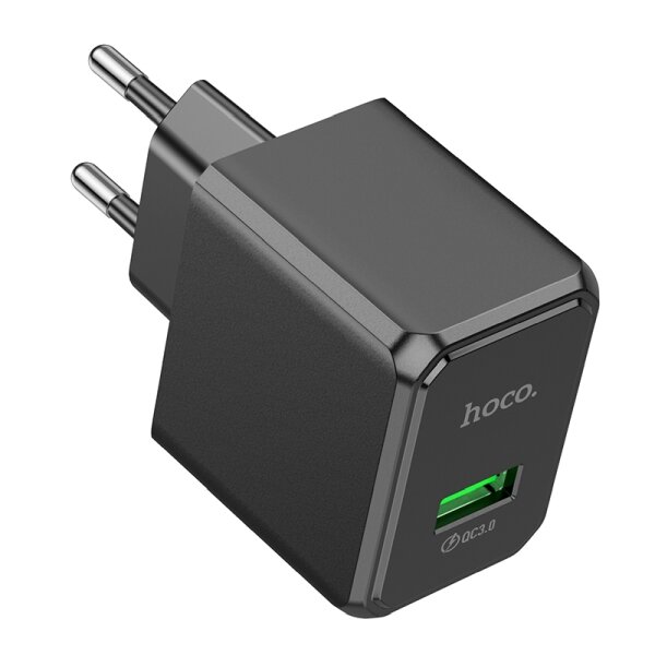 Блок быстрой зарядки для телефона Type-C, QC 3.0, 18W, черный