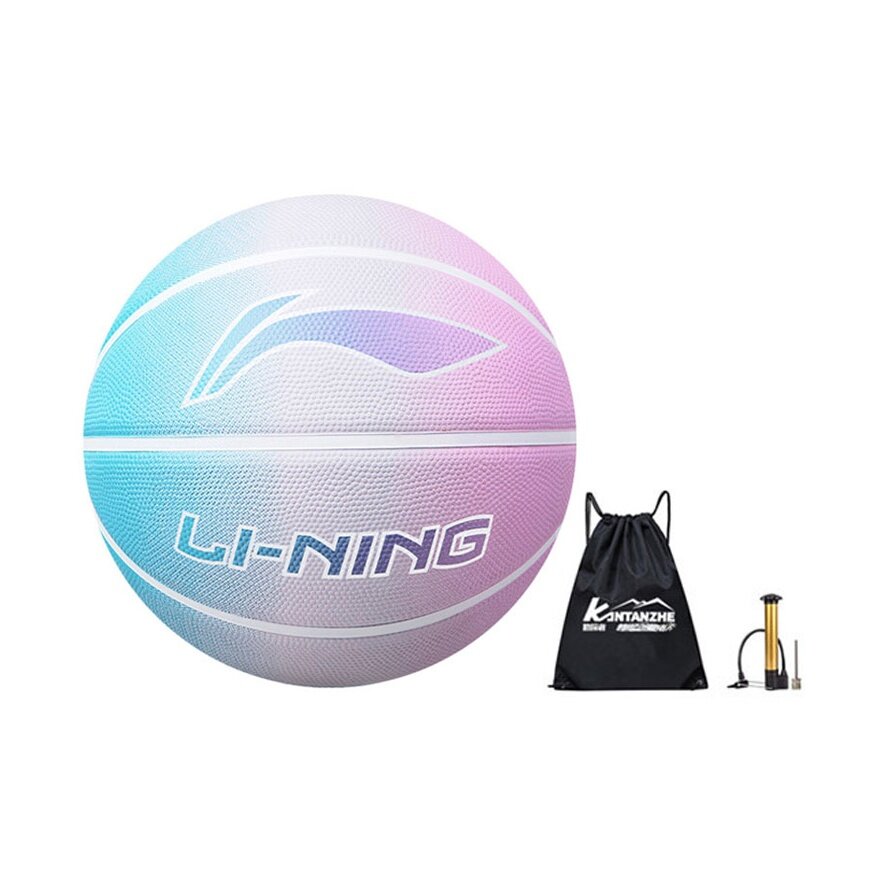 Баскетбольный мяч унисекс Li Ning Rubber сине-розовый, Размер 5 7, для тренировок, CN
