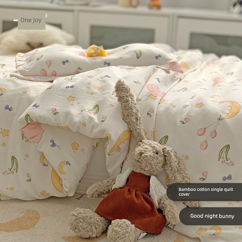 ESIX Yile Home Textiles: Детское одеяло-покрывало из бамбукового хлопка класса А, двухслойное, с мультяшным рисунком,