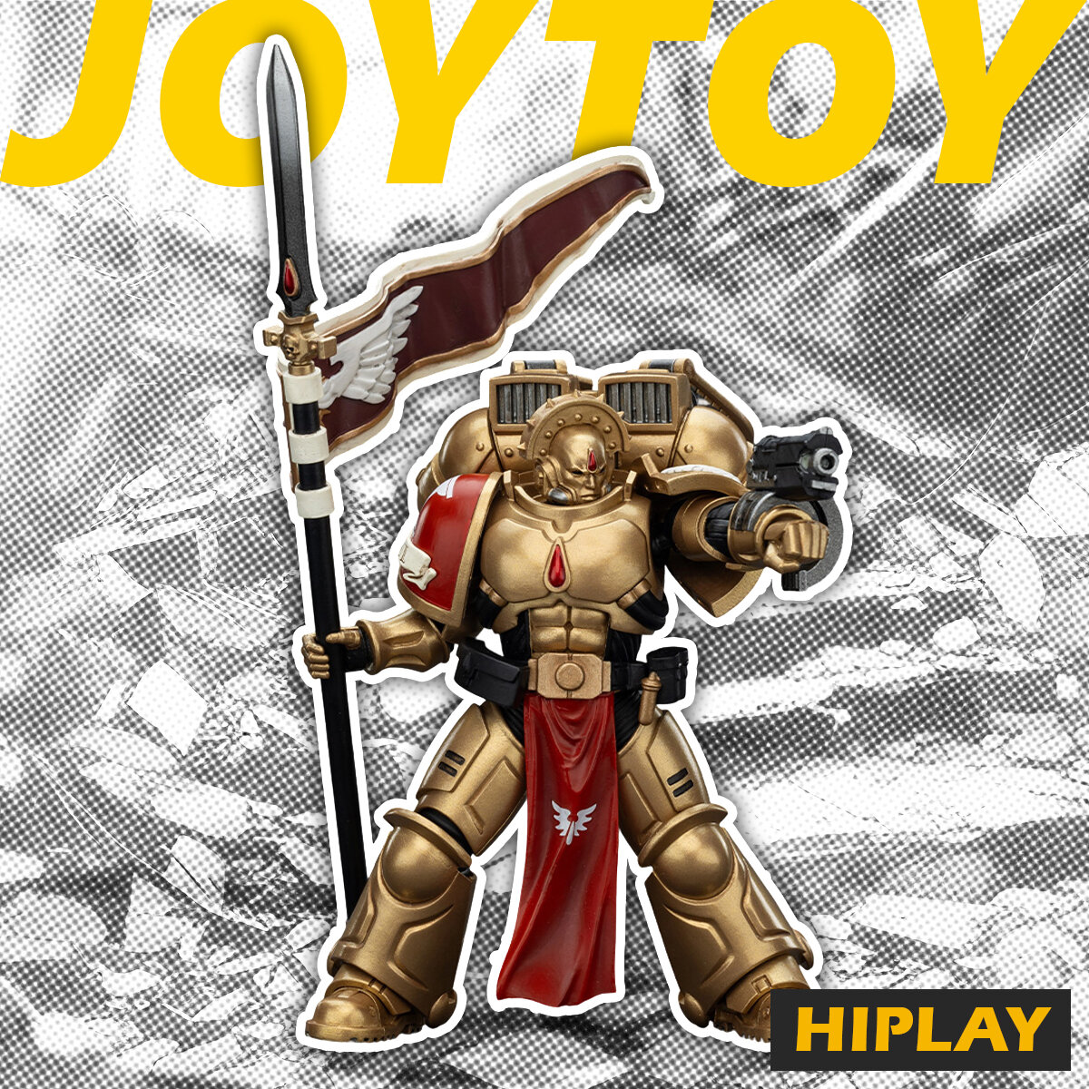 HIPLAY JOYTOY Кровавые Ангелы Sanguinary Guard 3 with Angelus Boltgun and Encarmine Spear JT01864 Warhammer 40000 1/18 Фигурки