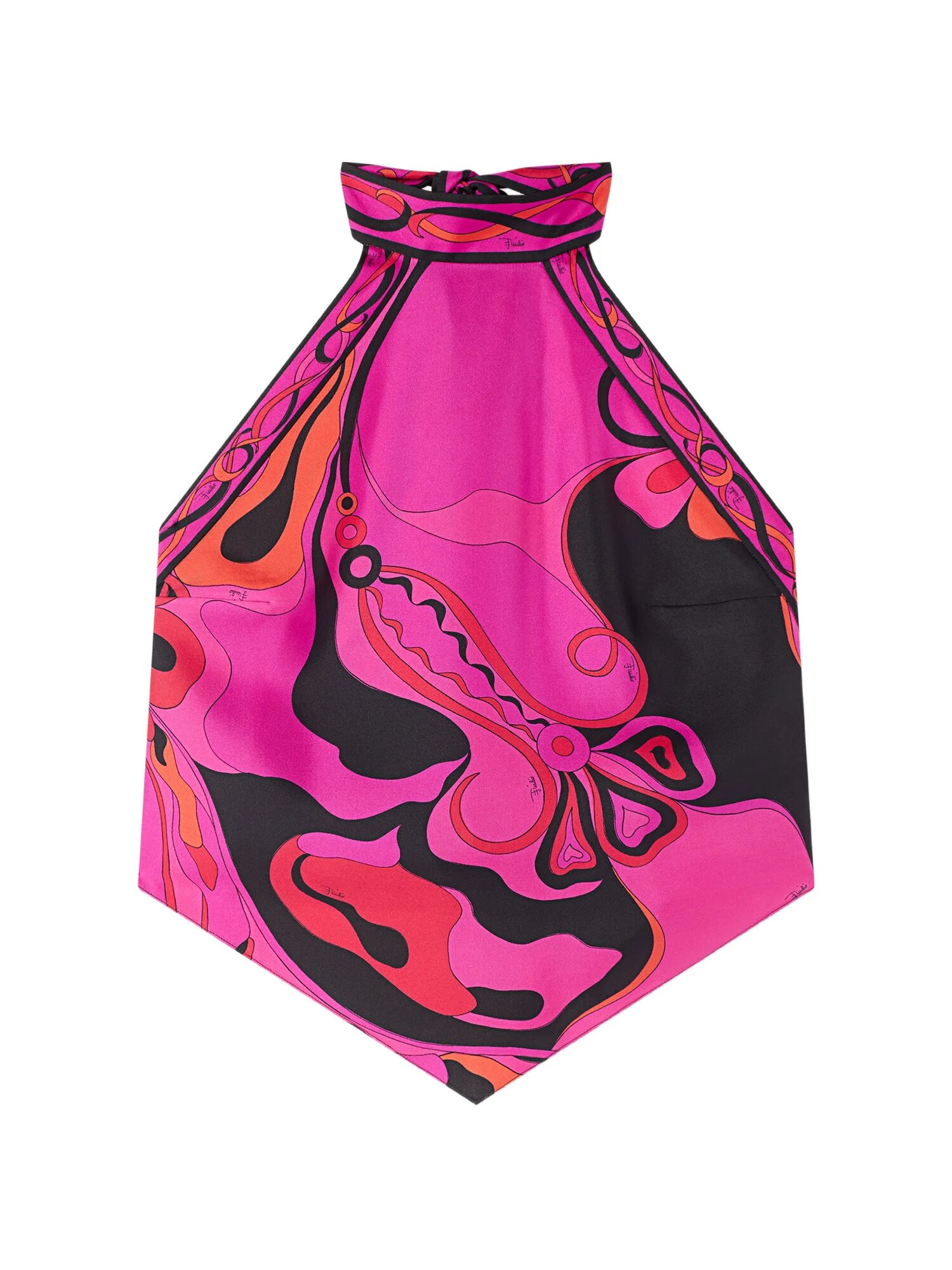 Топ Orchidee-print silk top