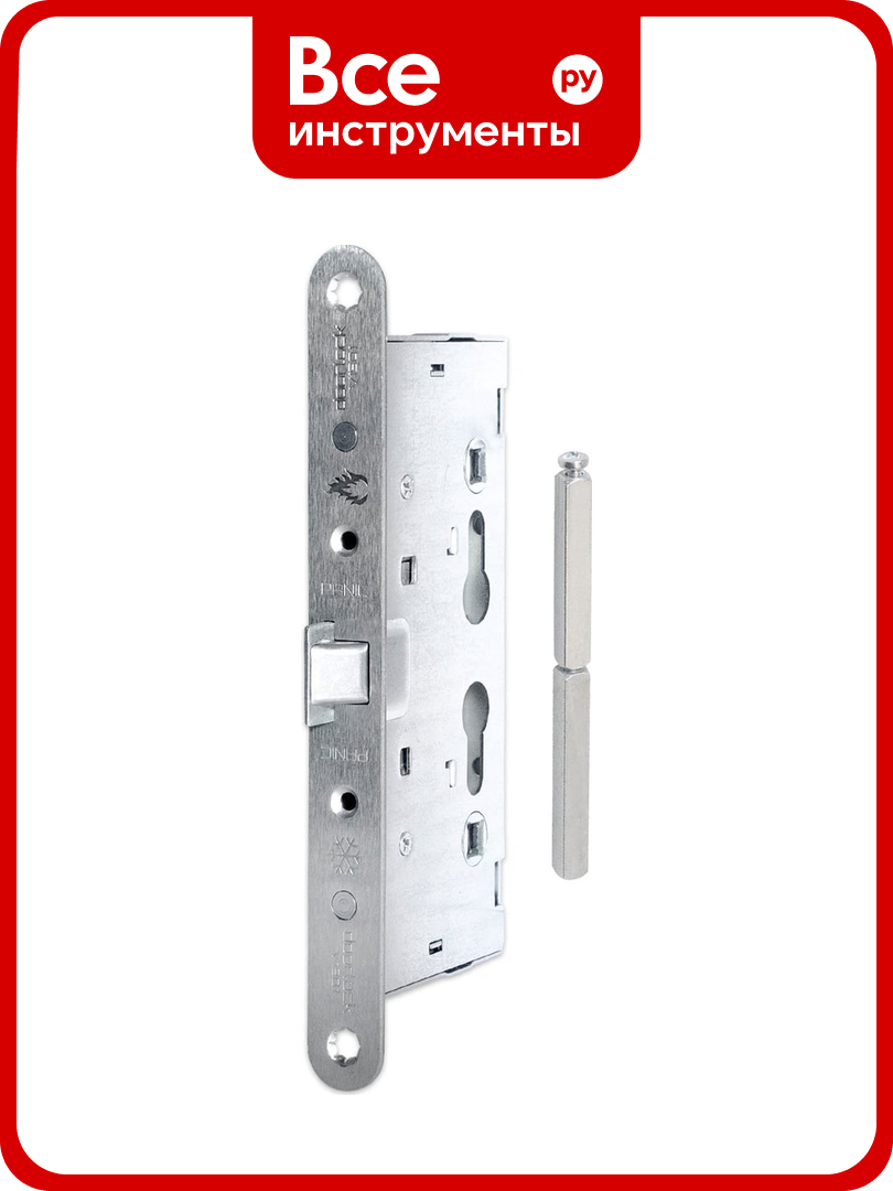 Корпус огнестойкого замка антипаник DOORLOCK V1901/65mm PZ72 ZN в комплекте с разрезным штоком