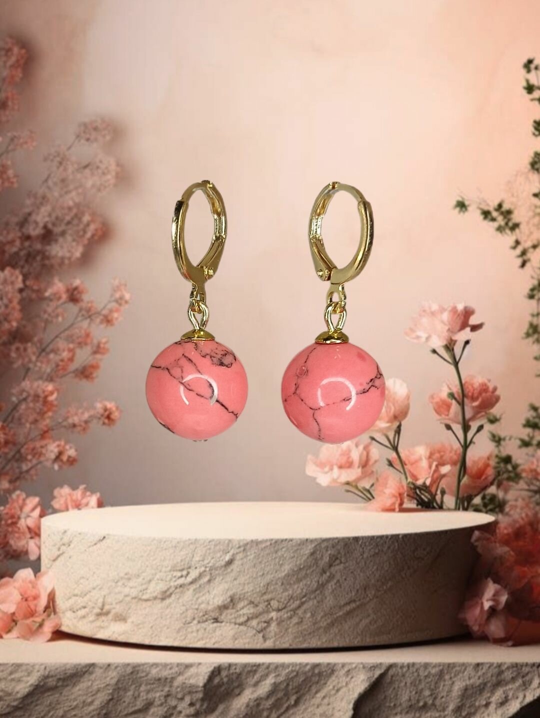 Серьги, искусственный камень