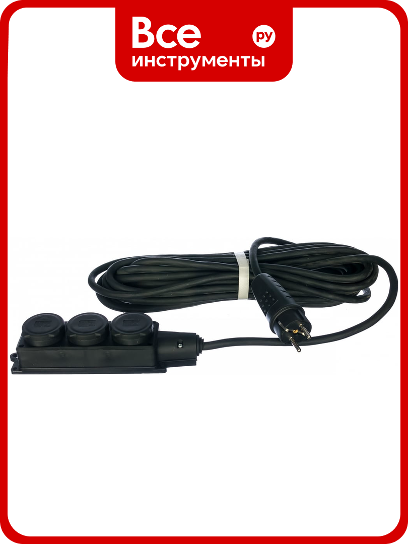 Удлинитель Союз 481S-4201, 3 розетки, длина кабеля 10 м, IP44