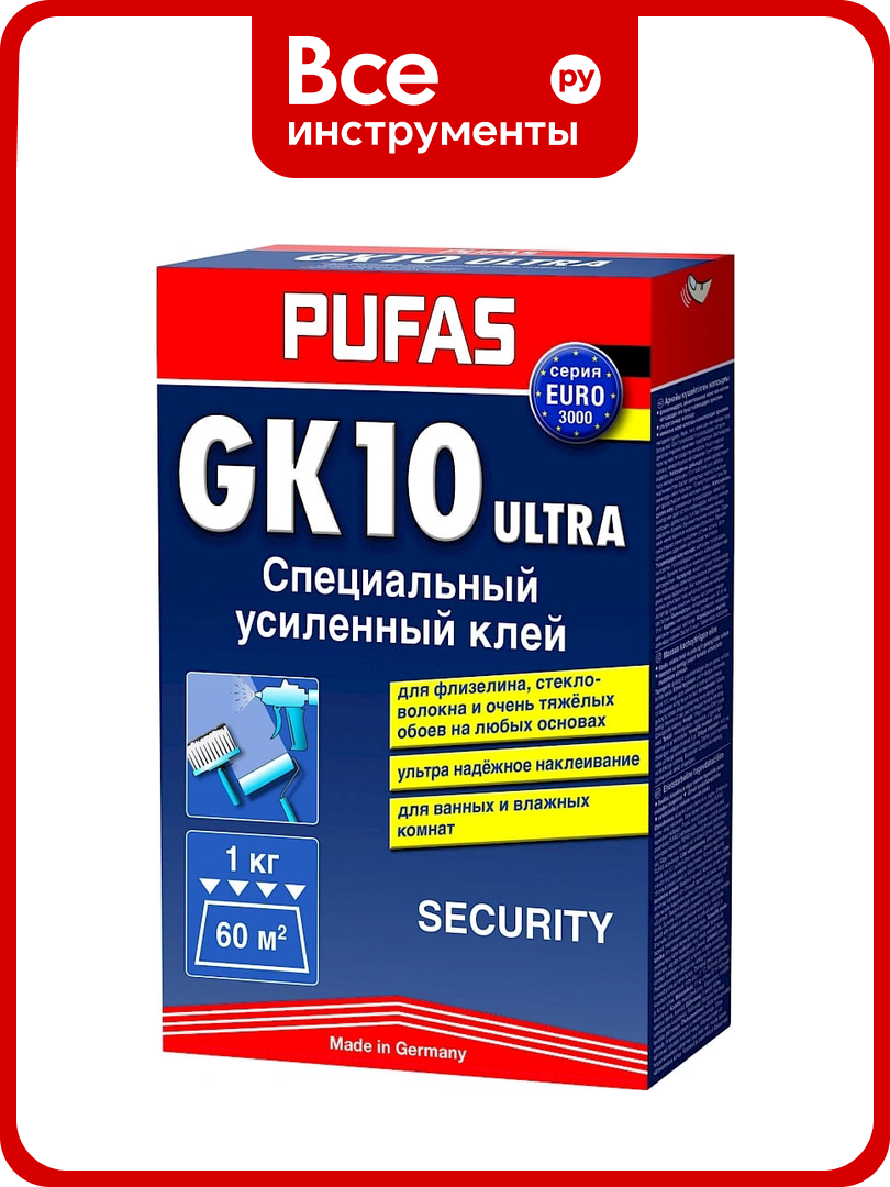 Специальный усиленный клей PUFAS SECURITY GK10 1 кг М 020912000, для наклеивания стекловолокна
