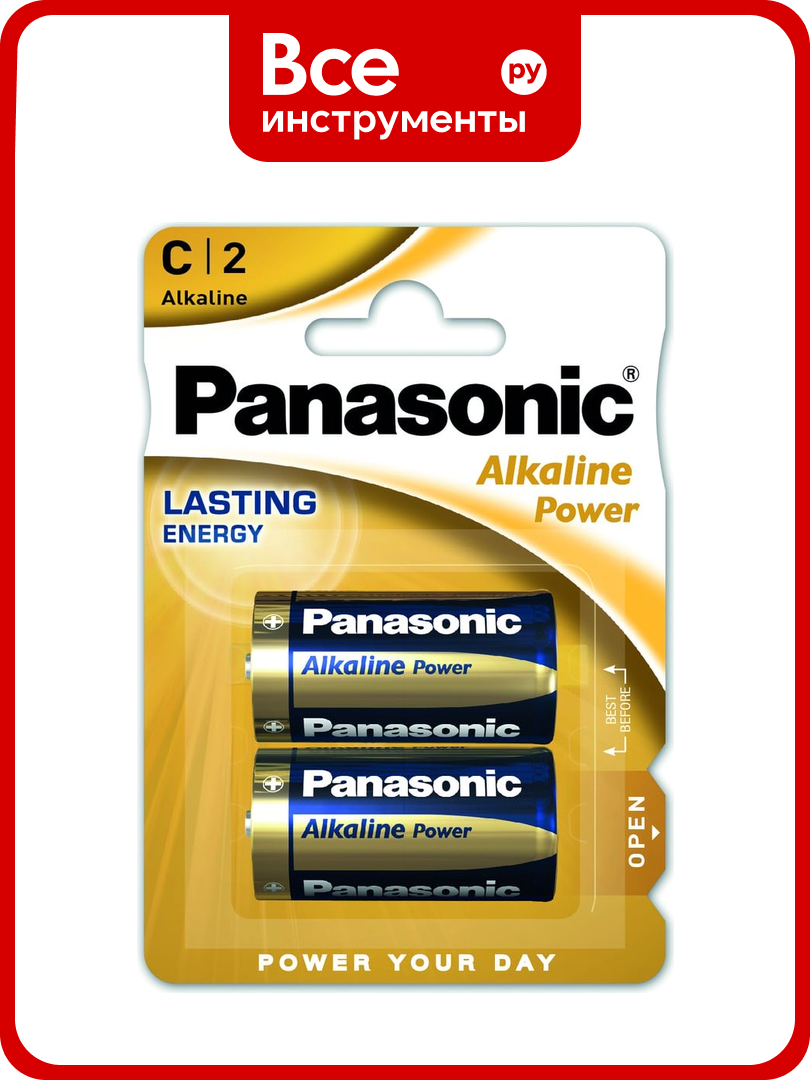 Элементы питания Panasonic LR14 Alkaline Power BL2 124 – щелочные элементы типа C, алюминиевый корпус, длительный ресурс