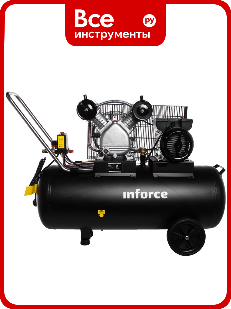 Ременной компрессор (100 л; 10 бар; 510 л/мин) Inforce BCX-100L 04-06-31
