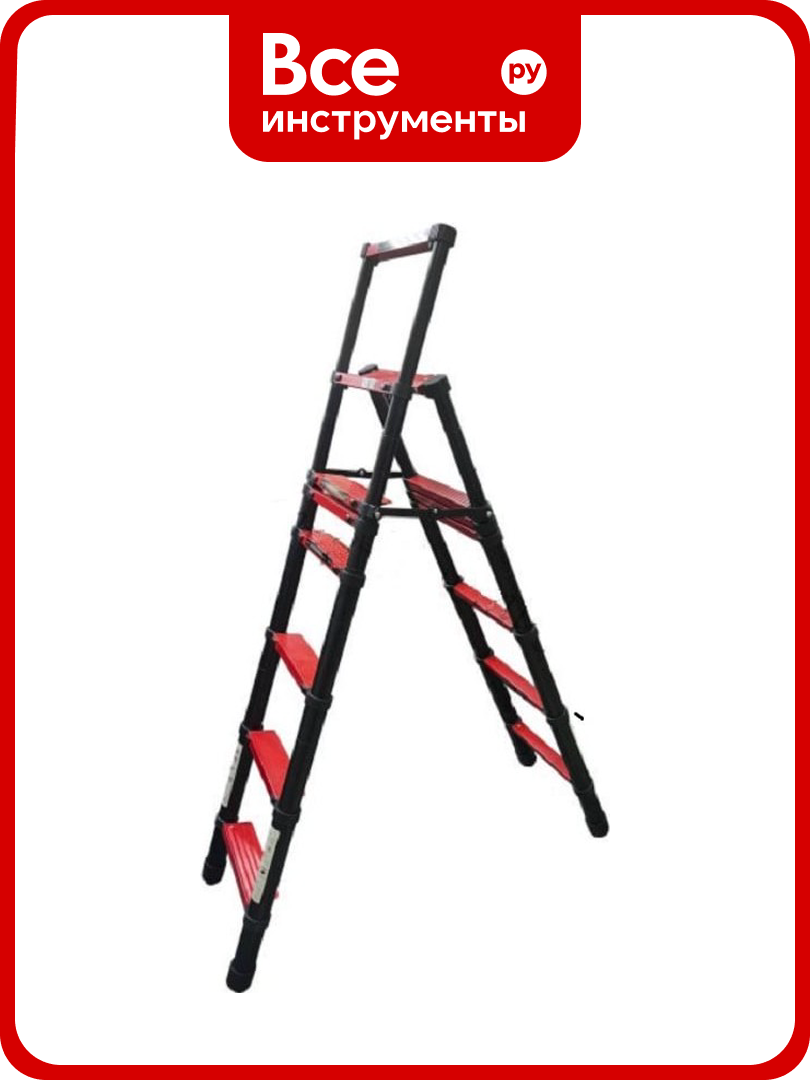 Стремянка телескопическая WORKY МИ профи 4+5 ступ. (1.1м+1.4м) ARD260047, ударопрочный