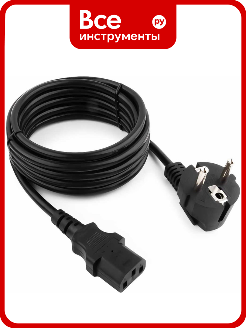 Кабель, Cablexpert, питания Cablexpert Schuko-C13, 3.0м, 6А, черный, с заземлением PC-186-10, Дополнительные