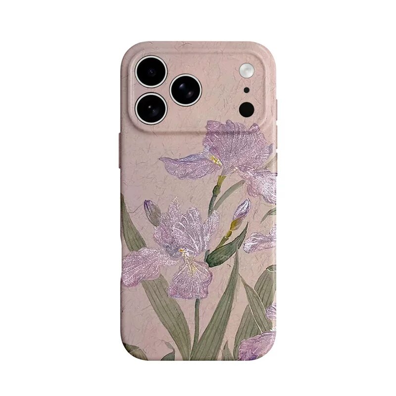 Vivo X200 Ирис Цветение Полный Защитный Точный Прорез Силиконовый Чехол для iPhone 17/16 Pro Max