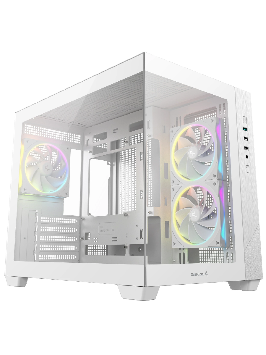 Корпус для ПК Deepcool CG330 3F WH белый, Mid Towerблок питания