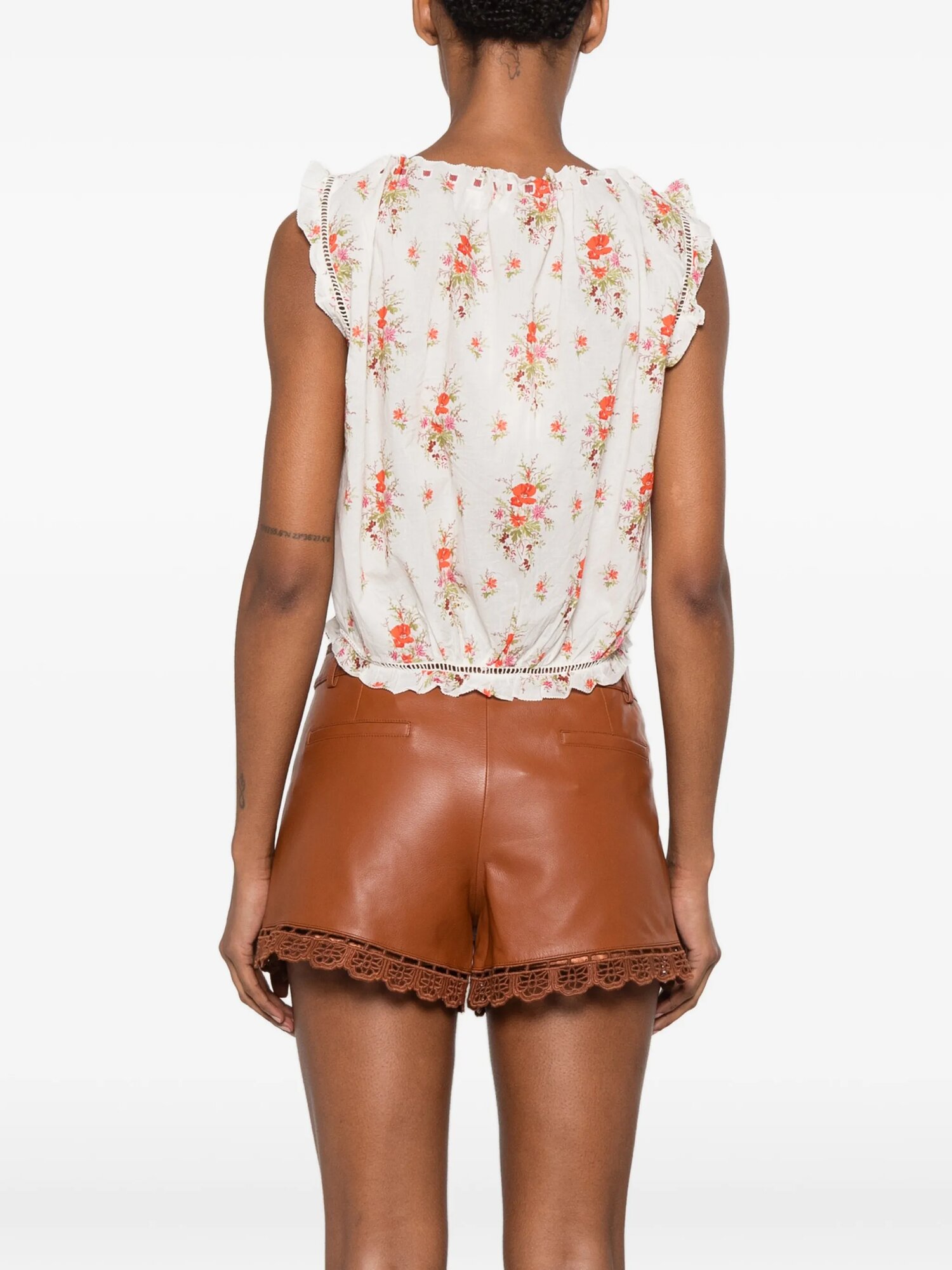 Блуза DOEN Floral-print blouse, размер XL, white — фото 1