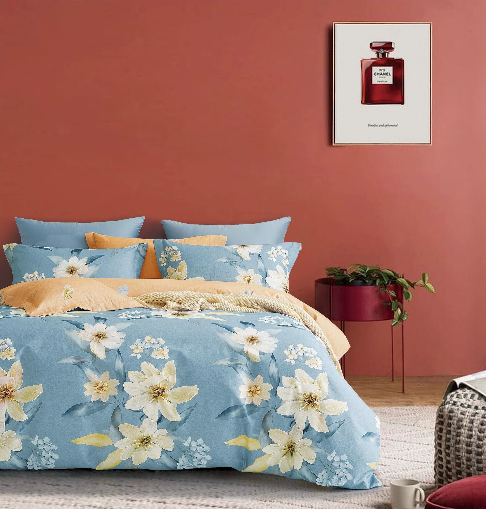 Комплект постельного белья Dihao Home Textiles из утолщенного чистого хлопка с принтом, 4 предмета, простой дизайн,