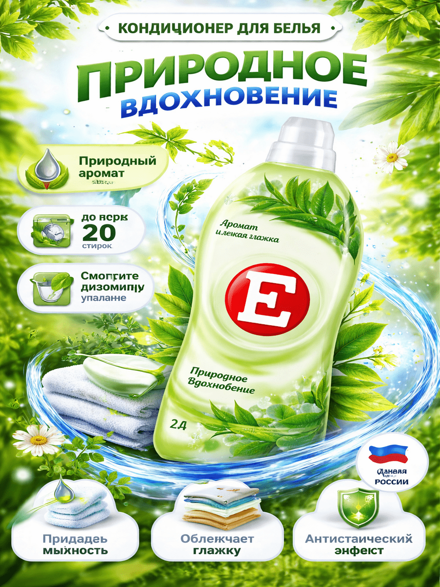 Кондиционер для белья E Природное вдохновение, 2л