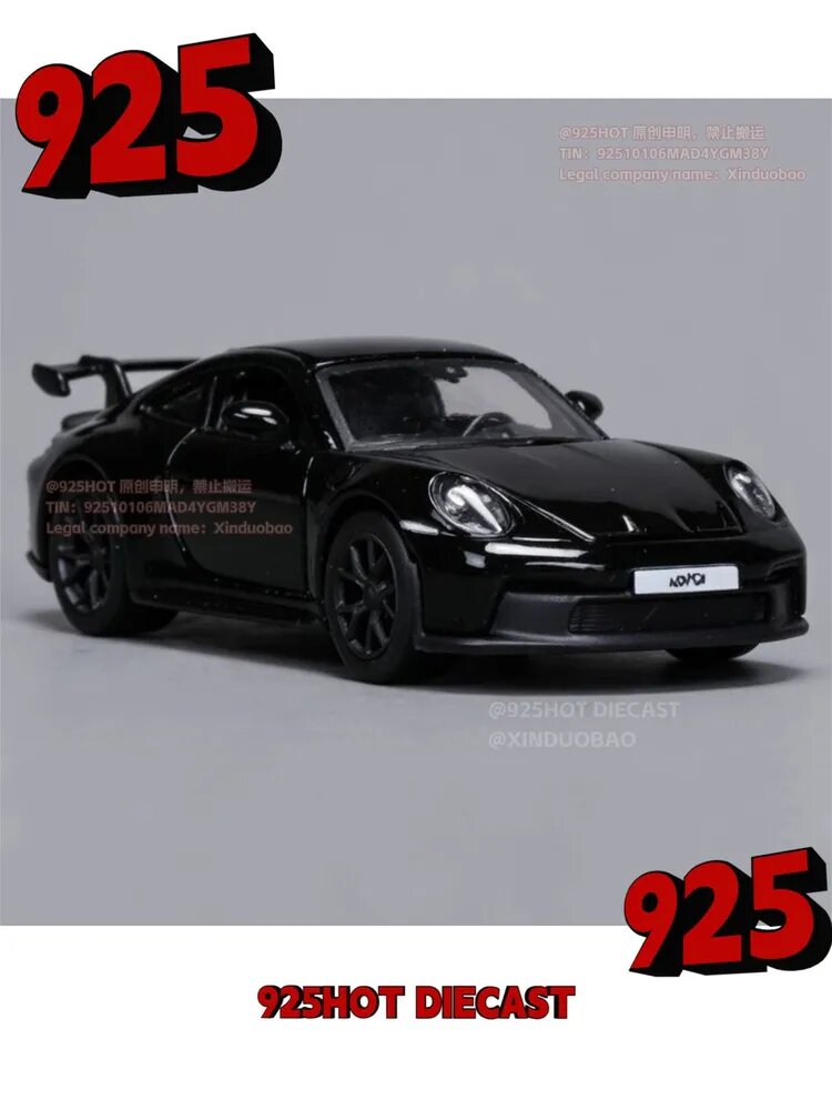 Машинка Металлическая burago 1:64 Porsche Порше 911 GT3 чёрный масштабная модель